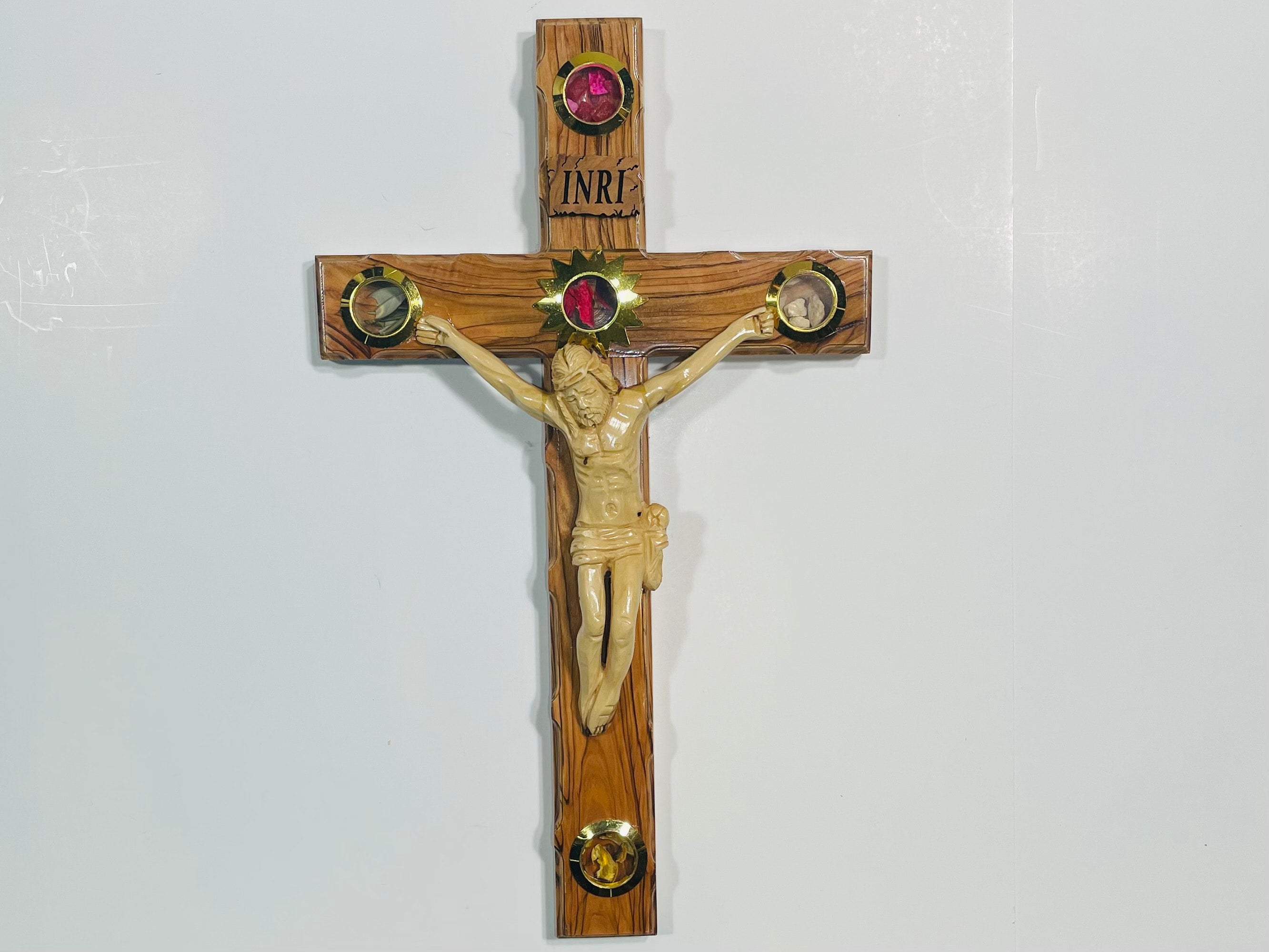 Large wooden crucifix with wooden Jesus and the Holy Items | Holy ...